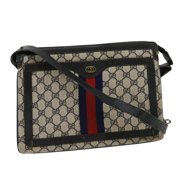 Gucci | Bags | Gucci Gg Canvas Sherry Line Shoulder Bag Beige Red Navy ...